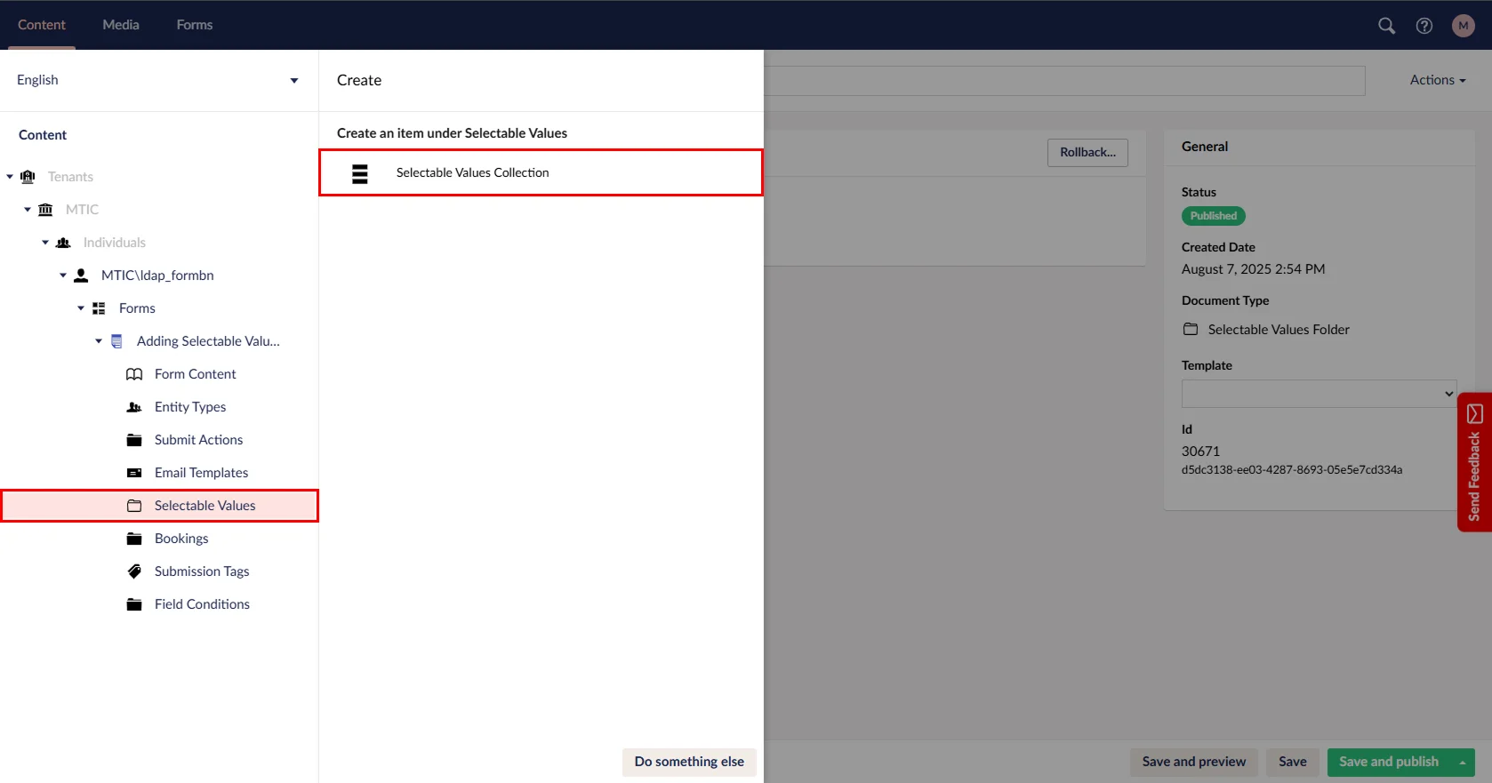 Adding Selectable Values